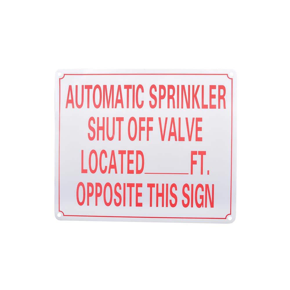 PLUMBFLEX 10 in. x 12 in. Aluminum Fire Safety Sign Automatic Sprinkler ...
