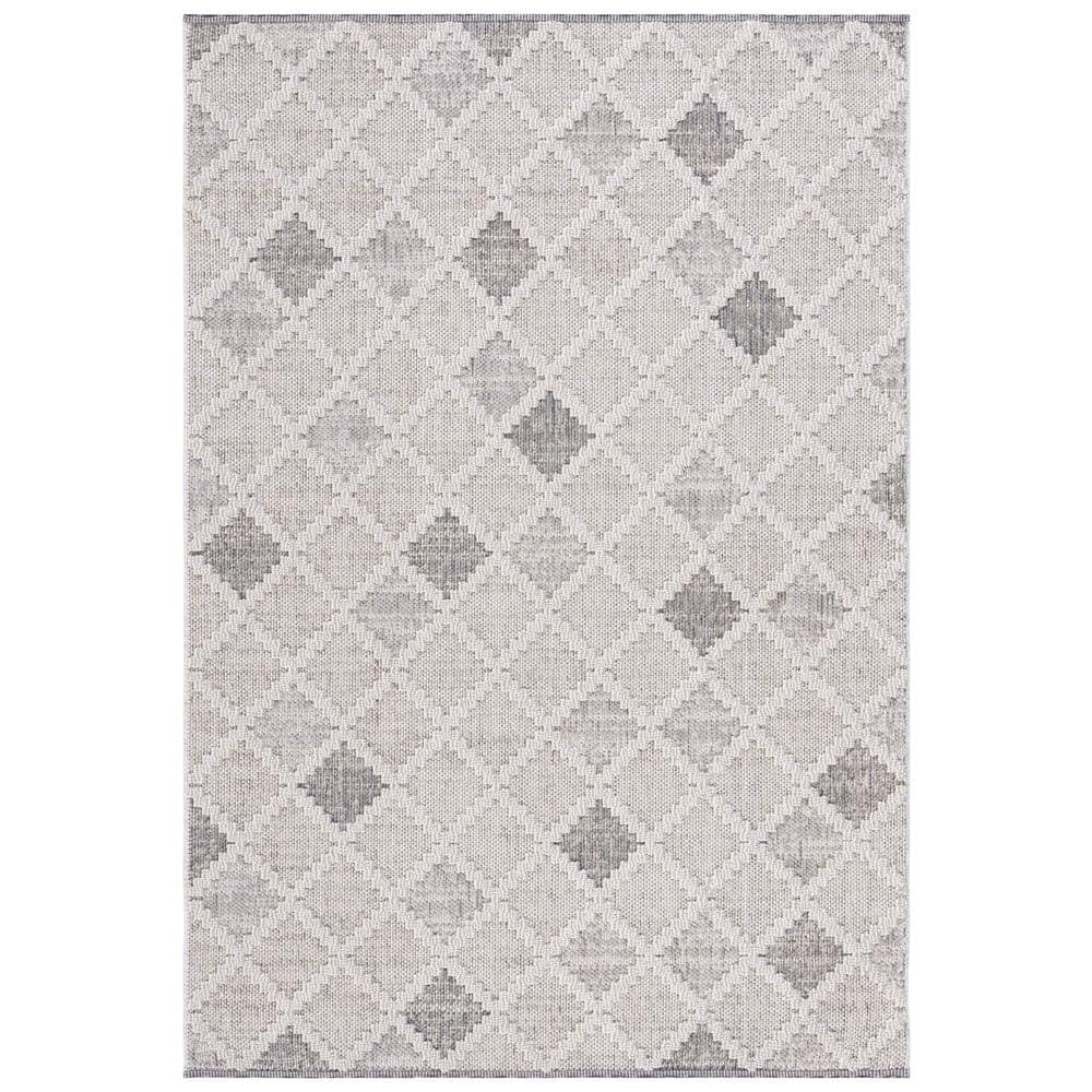 SAFAVIEH Global 4 ft. x 6 ft. Gray/Ivory Diamond High-Low Area Rug ...