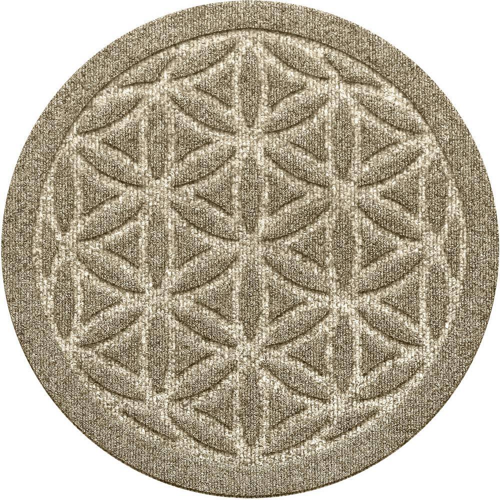 Bungalow Flooring "Waterhog Flower of Life Camel 17 in. x 17 in ...