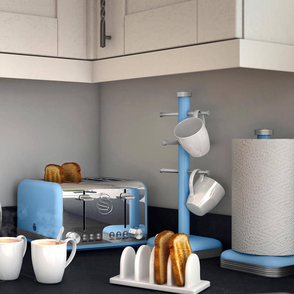 Swan Retro 6-Hook Blue Mug Tree 124937 - The Home Depot