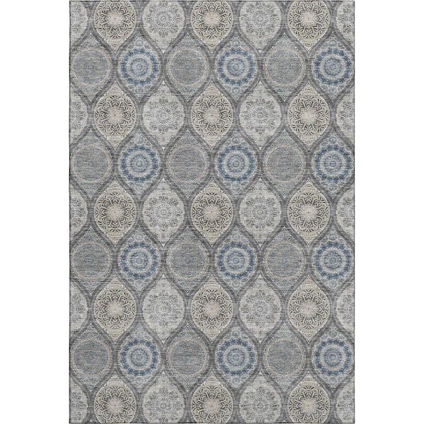 Addison Rugs Mayfield Premium Machine Washable Abstract AMF976 Gray 3 ...