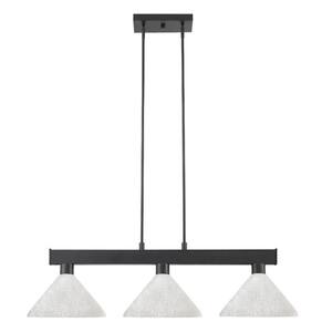 Cobalt 3-Light Brushed Nickel with Dome White Linen Shade Billiard ...