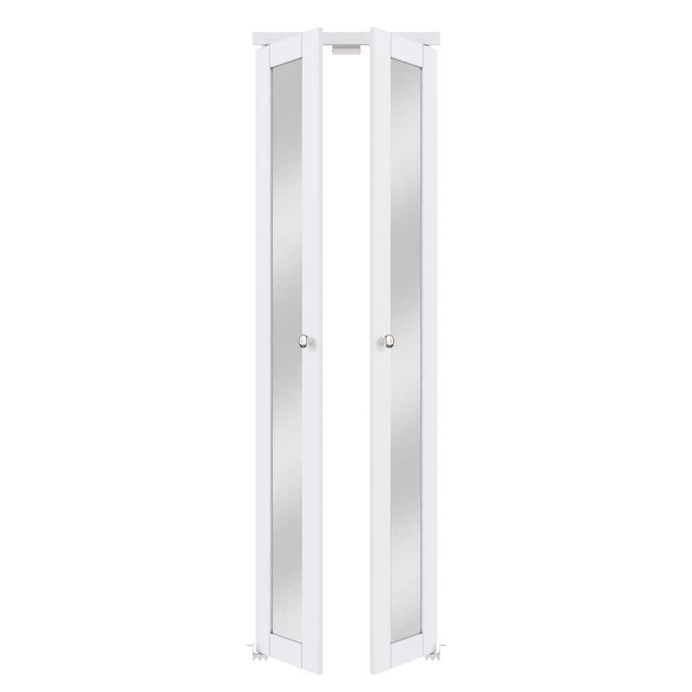 ARK DESIGN 24 in. x 80 in. Mirrored Glass Solid Core MDF Bi-fold Door ...