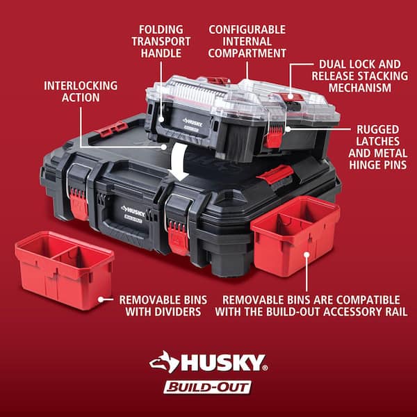 Husky Build-Out Modular Tool Storage 6-Compartment Deep Organizer ...