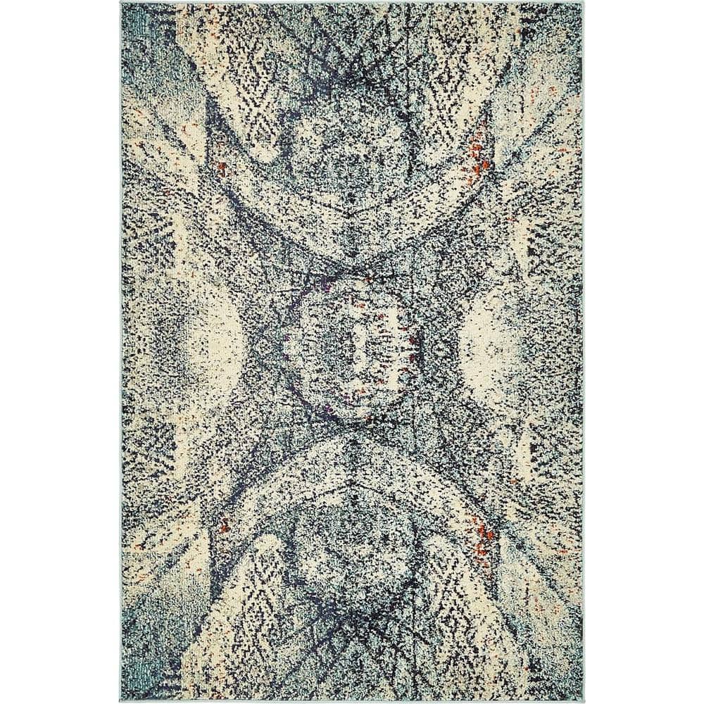 Unique Loom Vita Munch Blue 4' 0 x 6' 0 Area Rug 3139991 - The Home Depot