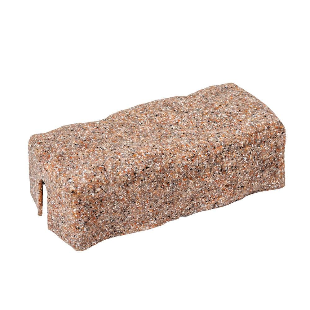 Beuta 7 in x 2.25 in x 4 in CobbleStone (End) Faux Stone Plastic Garden ...