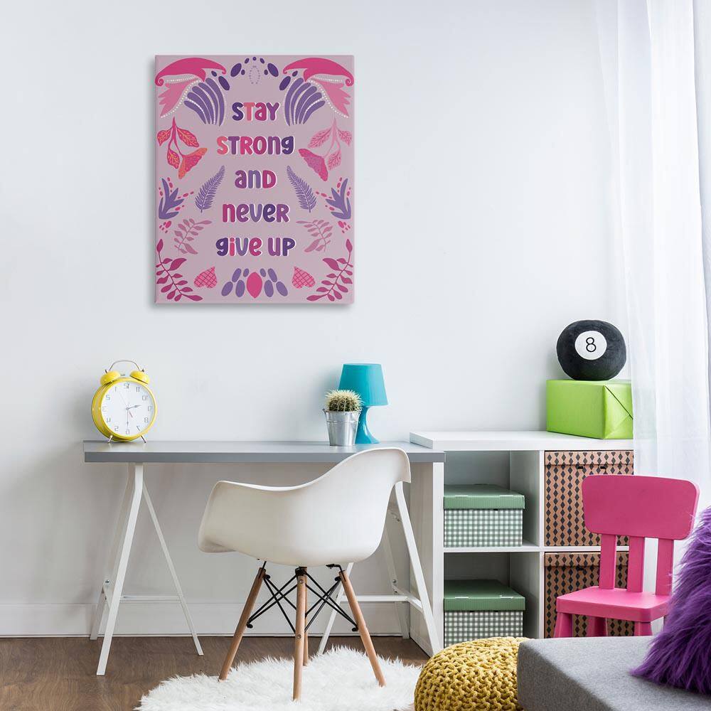 Stupell Industries Never Give Up on Purple by Julia Fox Unframed ...