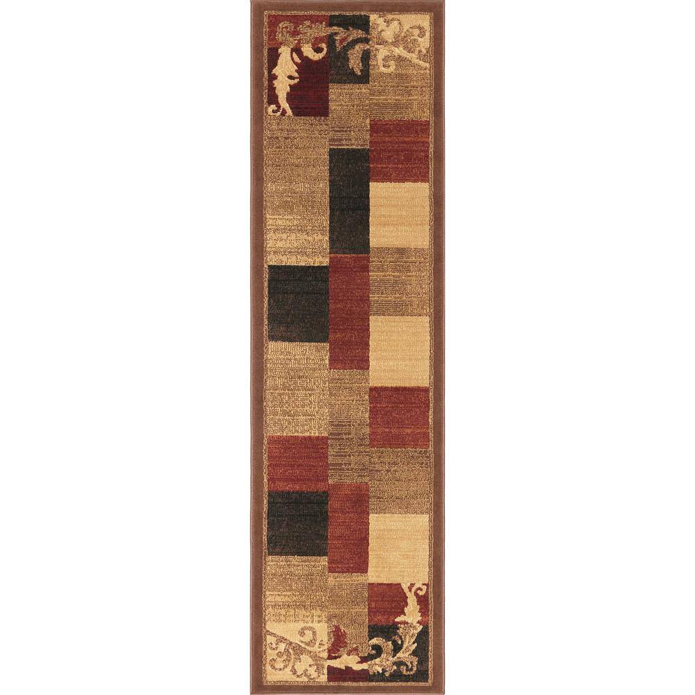 Home Dynamix Catalina Brown/Red 3 ft. x 5 ft. Geometric Area Rug 4A ...