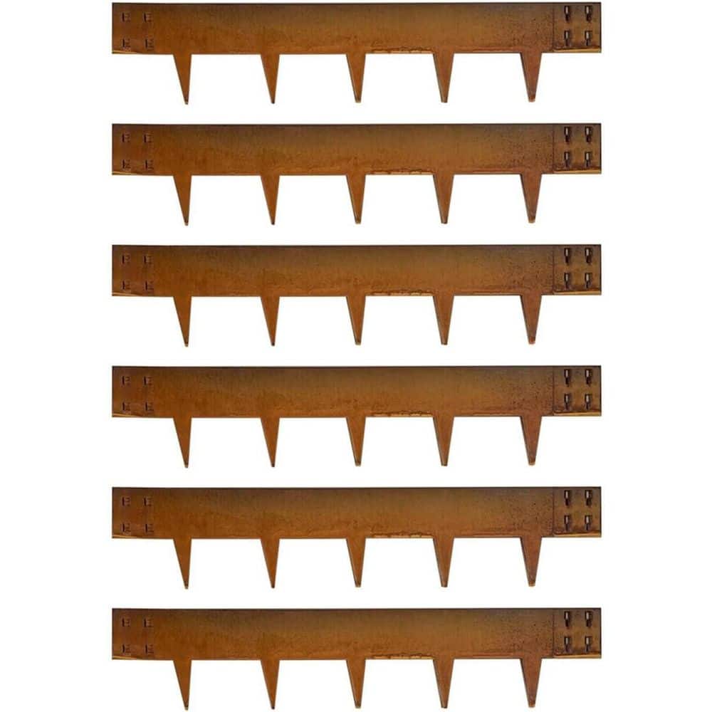 Phewnyzo 40 in. x 8 in. Corten Steel Landscape Edging, Rusted Patina, 6 ...