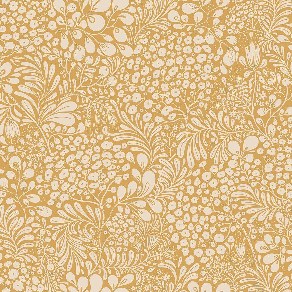 A-Street Prints Siv Mustard Botanical Wallpaper Sample 2932-65127SAM ...