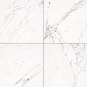 MSI Michella Calacatta Isla 24 in. x 48 in. Matte Porcelain Marble Look ...