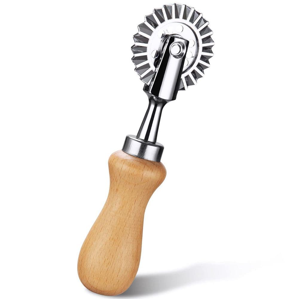 Anqtovp Aluminum Pastry Wheel Cutter - Fluted Edge Pasta & Ravioli ...