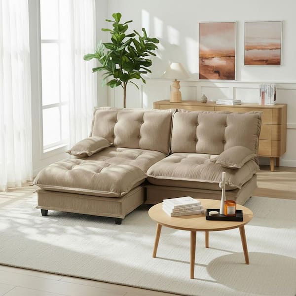 Homy Casa PREM Oversize Modular 77 in. L-Shaped Chenille Sectional Sofa ...