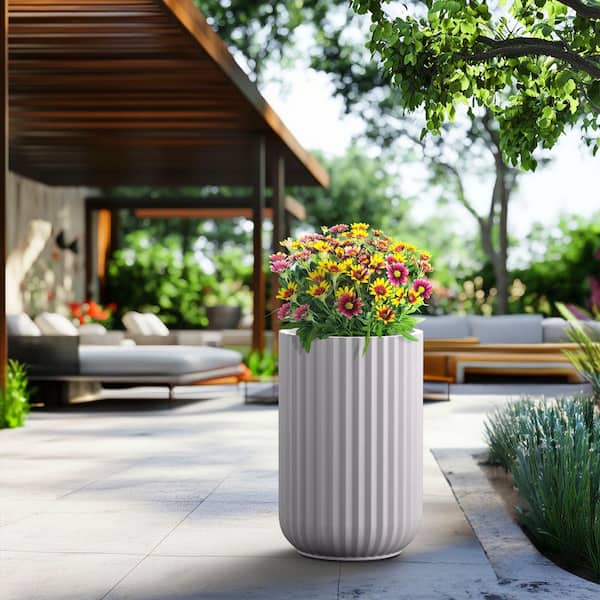 Morrava 14 in. Large Earthy Brown (Enhanced Core) Concrete Round ...