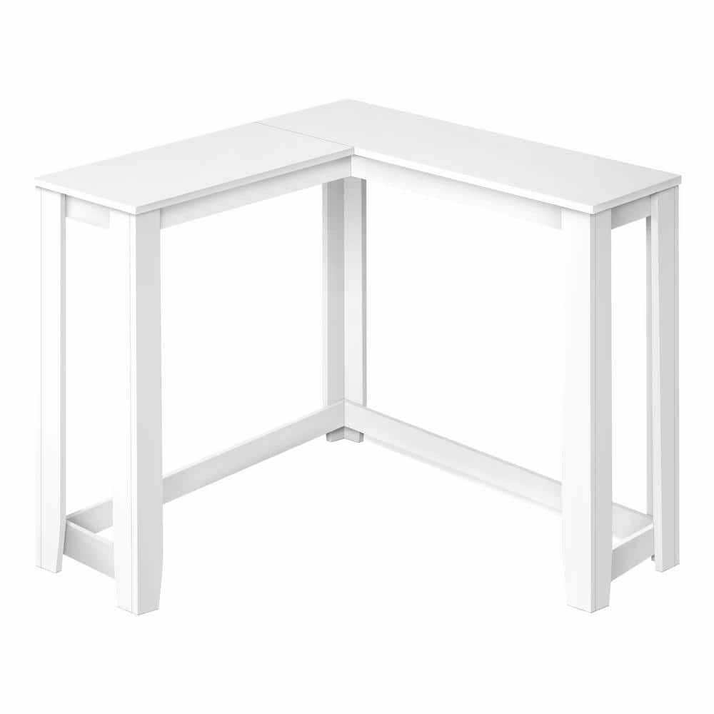 35.5 in. White Rectangle L Shaped Particle Board Console Table HD 3656 ...
