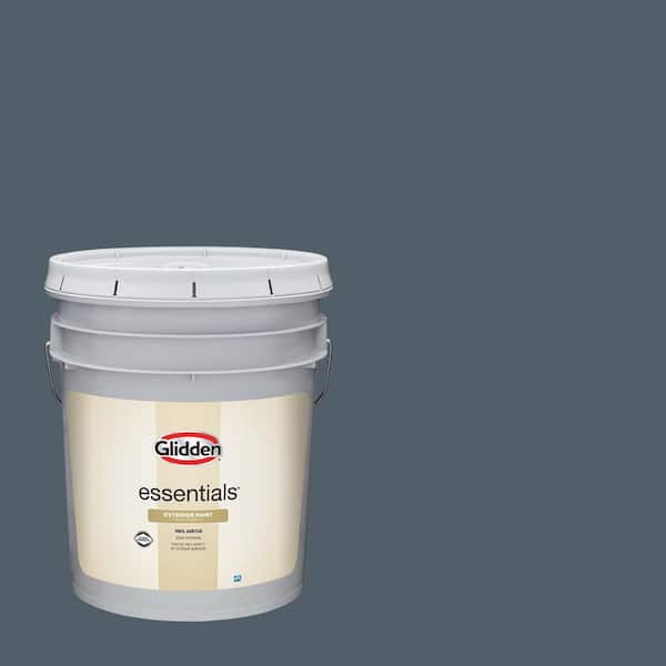 Glidden Essentials 5 gal. PPG1040-7 Goblin Satin Exterior Paint PPG1040 ...