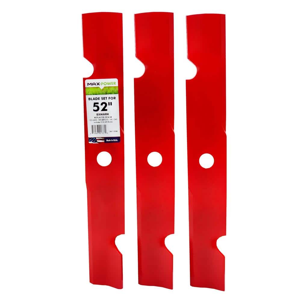 MaxPower 3 Hi-Lift Blade Set for 36" ExMark and Toro Mowers, Replaces ...