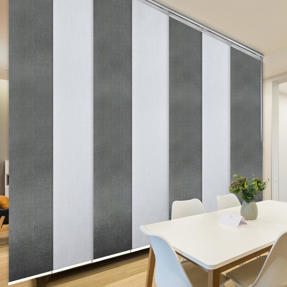 EMOH Metallic Grayscale 110 in. - 153 in. W x 94 in. L Adjustable 7 ...