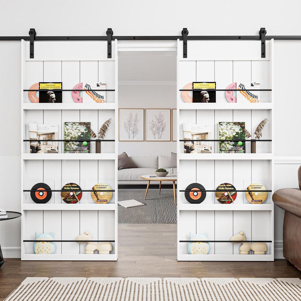 ARK DESIGN 72 in. x 84 in. White Primed Composite MDF Shelves Assembly ...