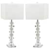 SAFAVIEH Deco 28.5 in. Clear Geometric Crystal Table Lamp with White ...