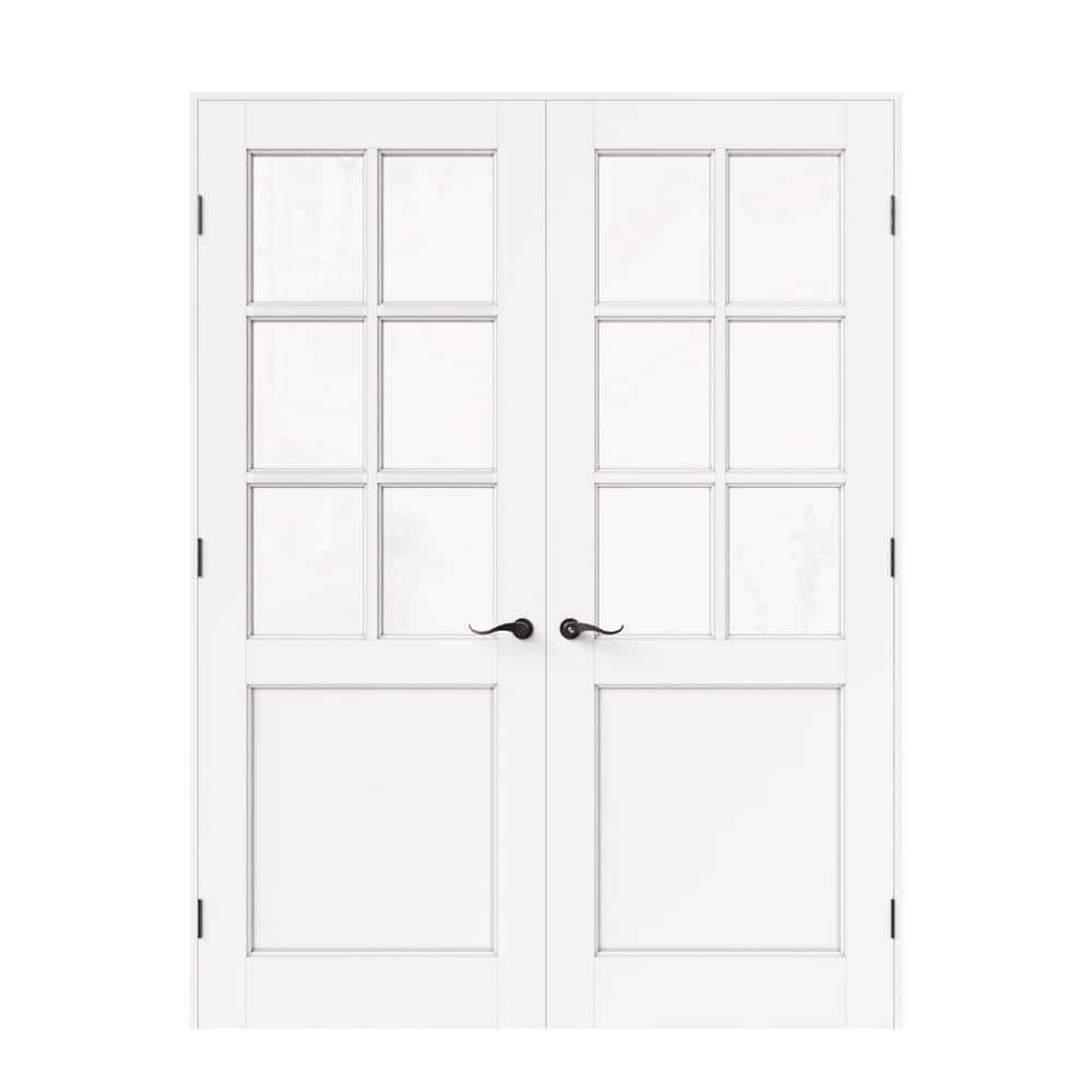 ARK DESIGN Assembly Required 60 in. x 96 in. 6-Lite Clear Glass ...