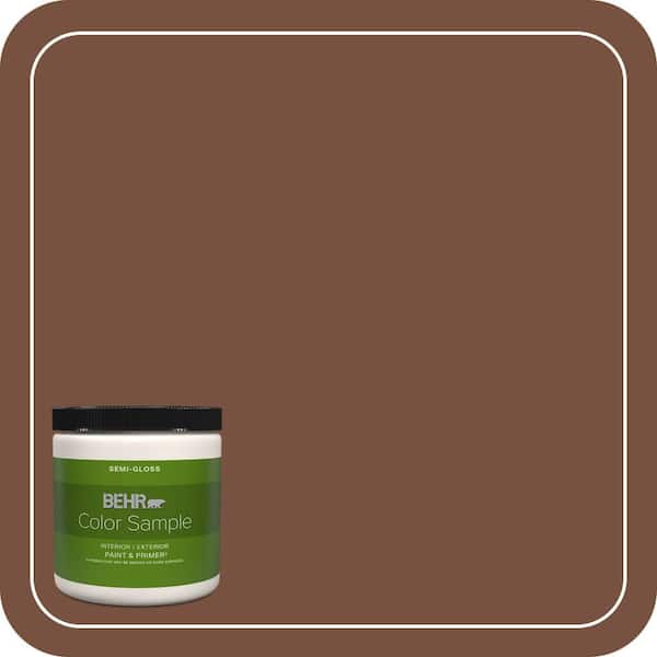 BEHR PREMIUM PLUS 8 oz. #240F-7 Root Beer Semi-Gloss Interior/Exterior ...