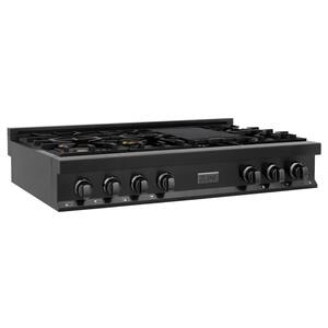 ZLINE Kitchen and Bath 48 in. 7 Burner Front Control Gas Cooktop in ...