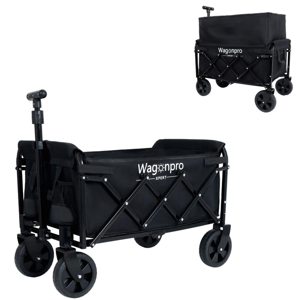 3 cu. ft. Steel Expandable Dual-Layer Folding Garden Cart Utility Wagon ...
