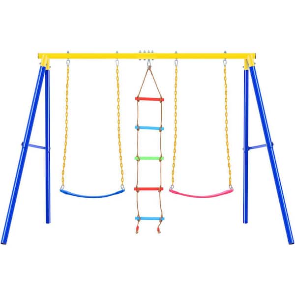 Tidoin Outdoor Toddler Swing Set with Climbing Ladder, Swing and ...