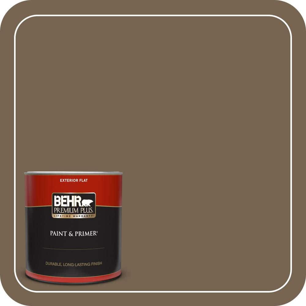 BEHR PREMIUM PLUS 1 qt. #BNC-35 Ground Pepper Flat Exterior Paint ...