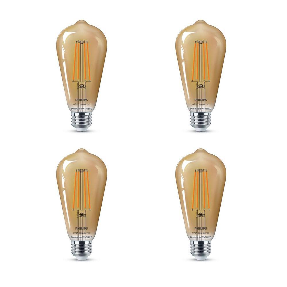 Philips 40-Watt Equivalent ST19 LED Smart Wi-Fi Light Bulb Amber (2000K ...