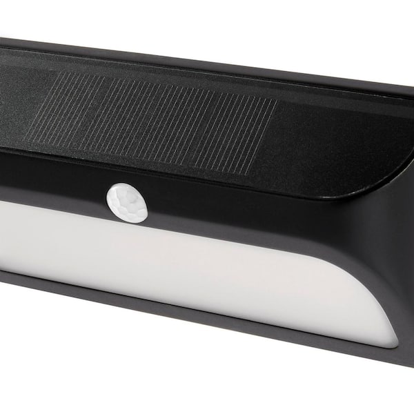 Hampton Bay Solar Black Motion Sensing LED Stair Light (2-Pack ...