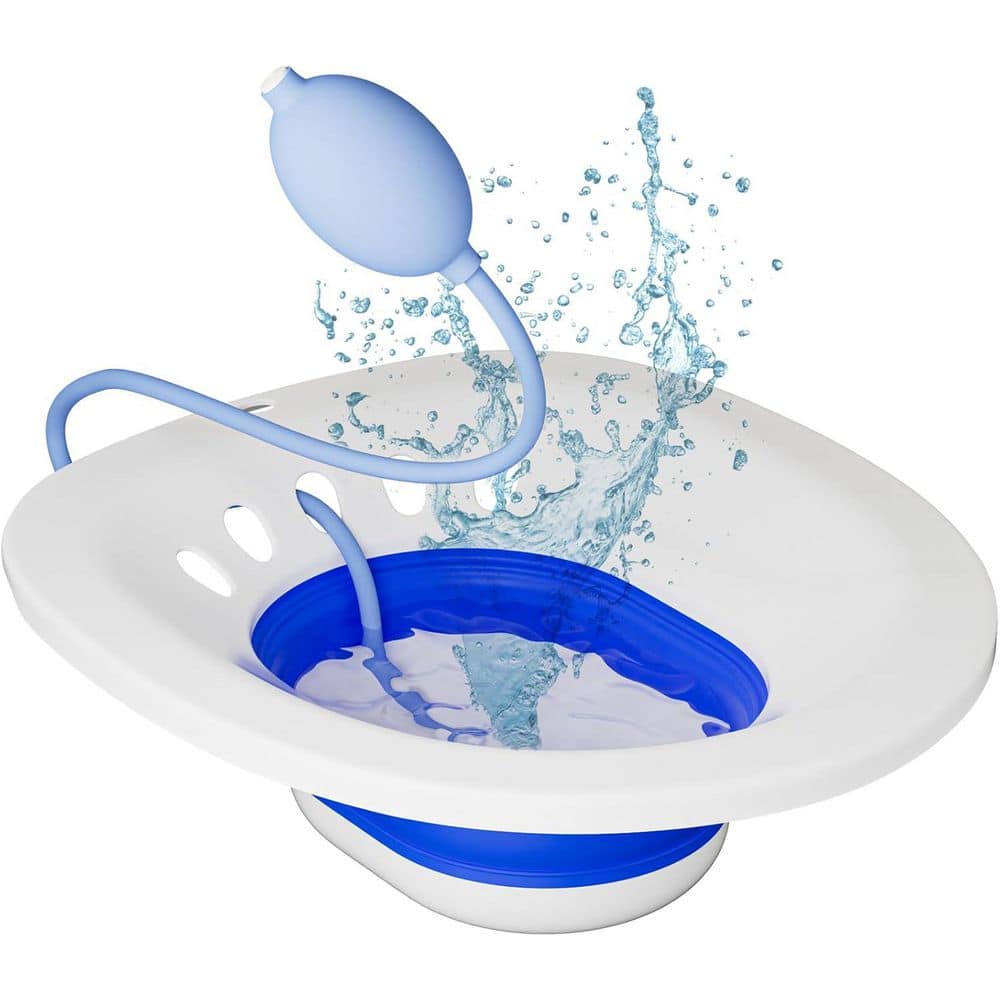 Adrinfly Collapsible Sitz Bath 15.2 in. L x 13.6 in. W x 1.9 in. H Over ...