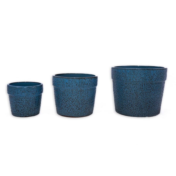 Noble House Sharon 7.99 in., 10.51 in. and 12.99 in. Tall Antique Blue ...