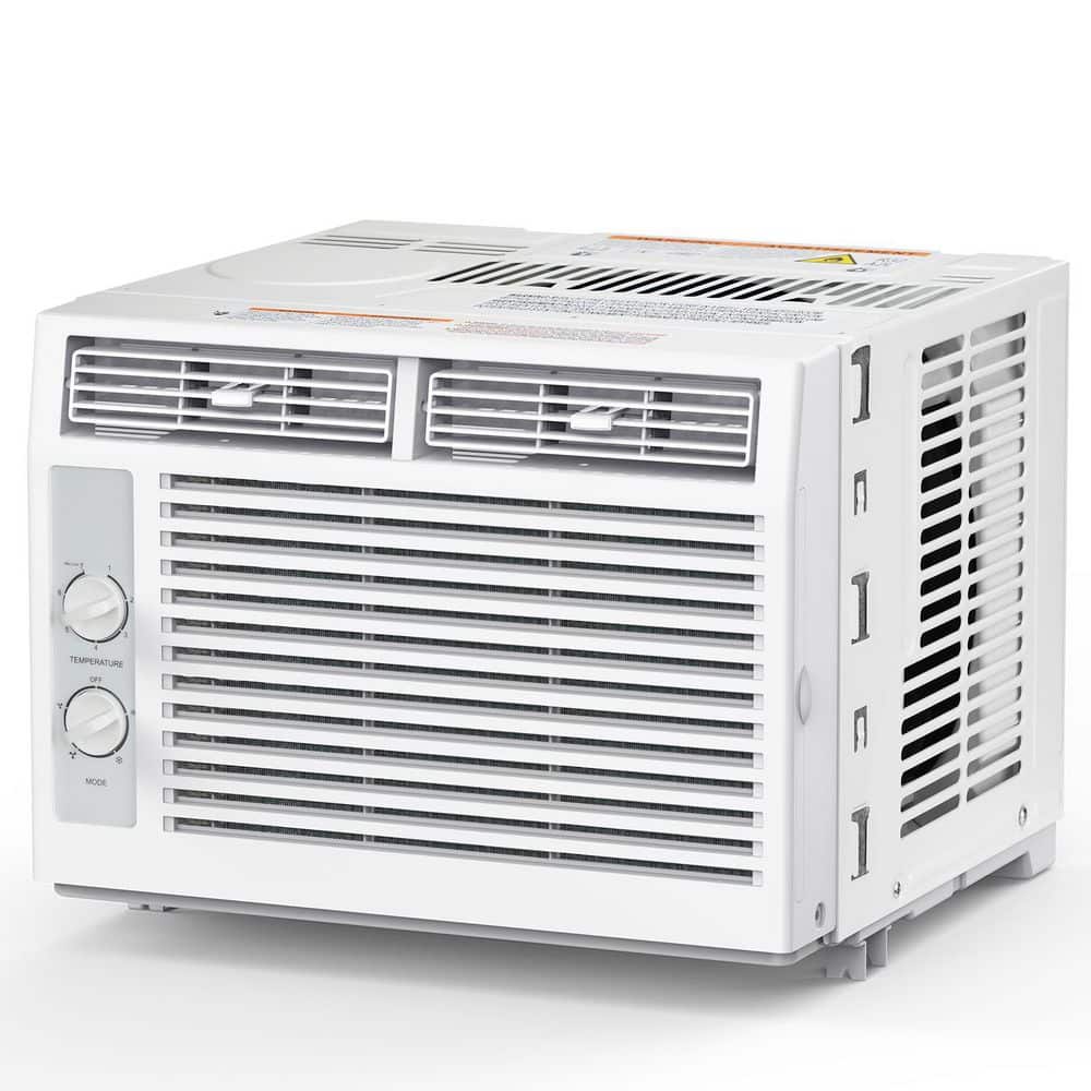 COWSAR 5,000 (DOE) BTU 115V Window Air Conditioner Cools 150 sq. ft. with 2-Speed Fan in White ...