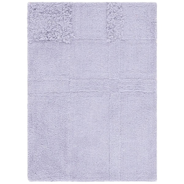 SAFAVIEH Easy Care Lilac 3 ft. x 5 ft. Machine Washable High-Low Solid ...