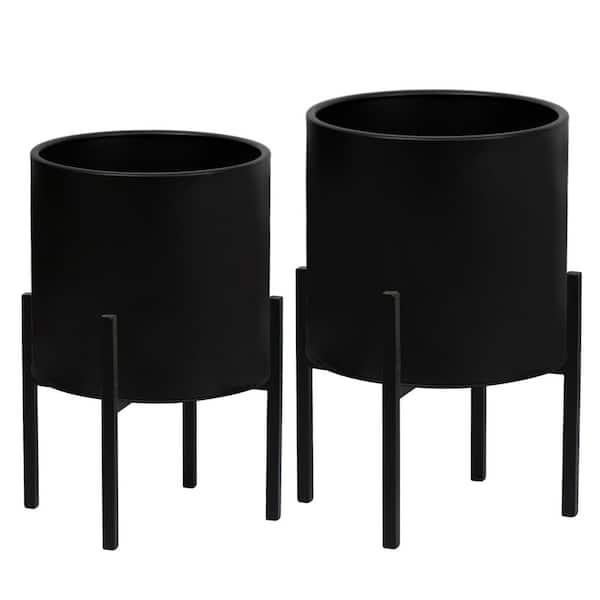 Reviews for hcman Modern Metal Plant Pots with Stand and Drainage Hole ...