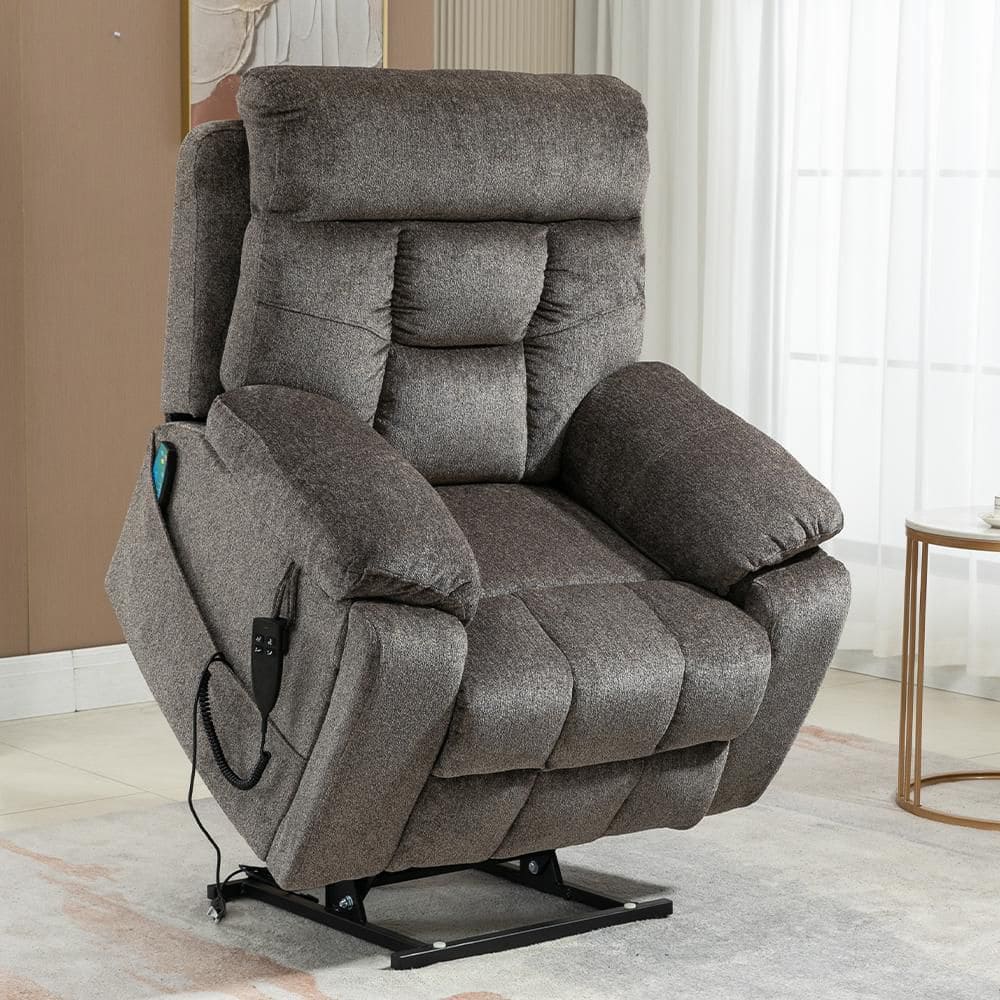 YOFE Oversized Flagship Dual Motor 180° Lying Flat Gray Brown Chenille ...
