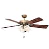 Hunter Studio Series 52 in. LED Antique Brass Indoor Ceiling Fan with ...