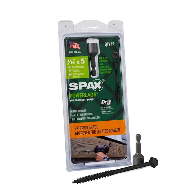 Reviews for SPAX 5/16 in. x 5 in. Black Exterior Powerlags Hex Drive ...