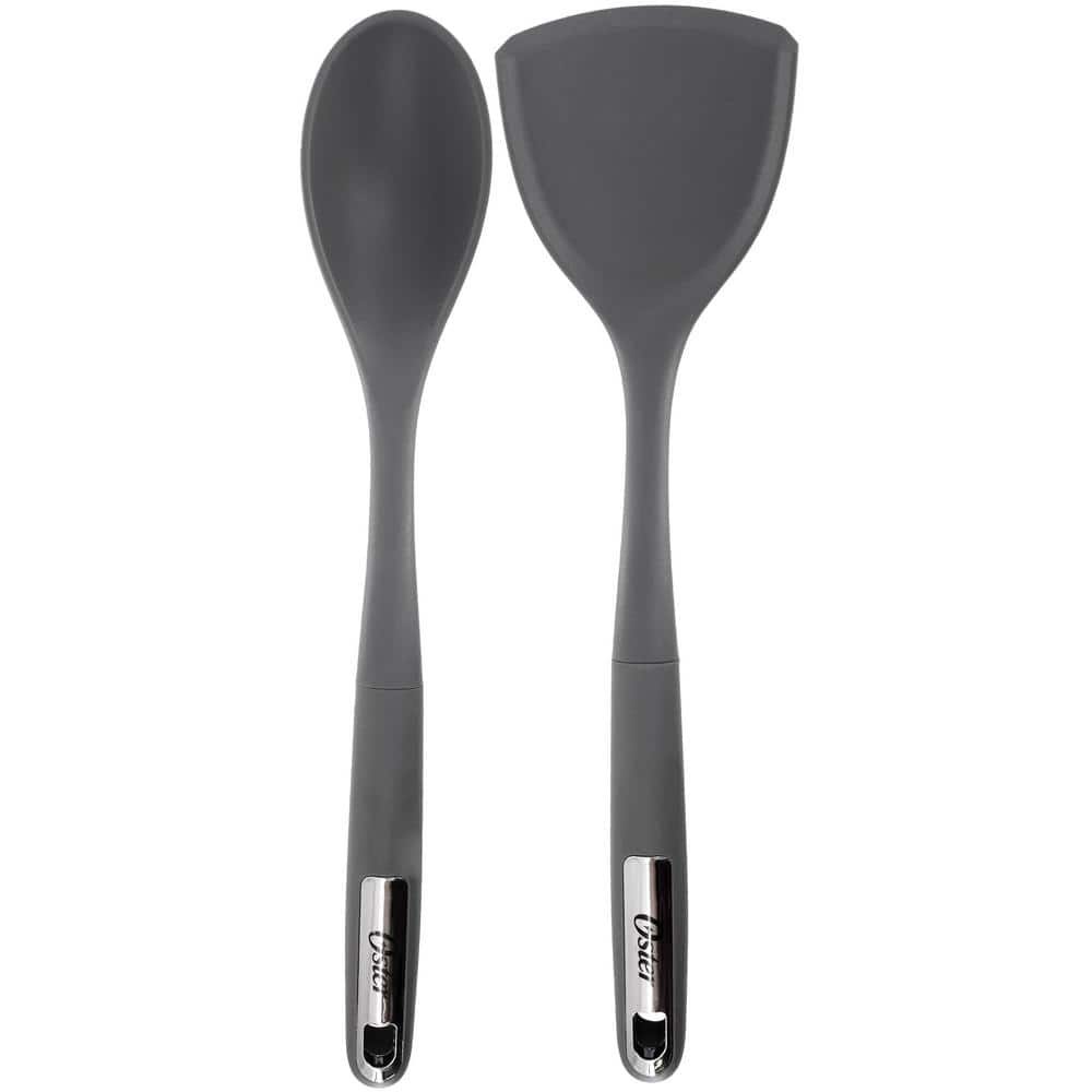 Oster Ridgecrest 2-Piece Silicone Kitchen Tool Serving Spoon and Turner ...