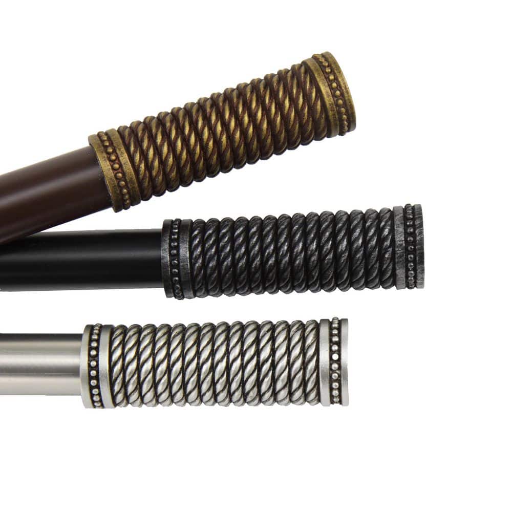 Rod Desyne 18 in. - 28 in. Threaded Single Curtain Rod in Cocoa 4811 ...