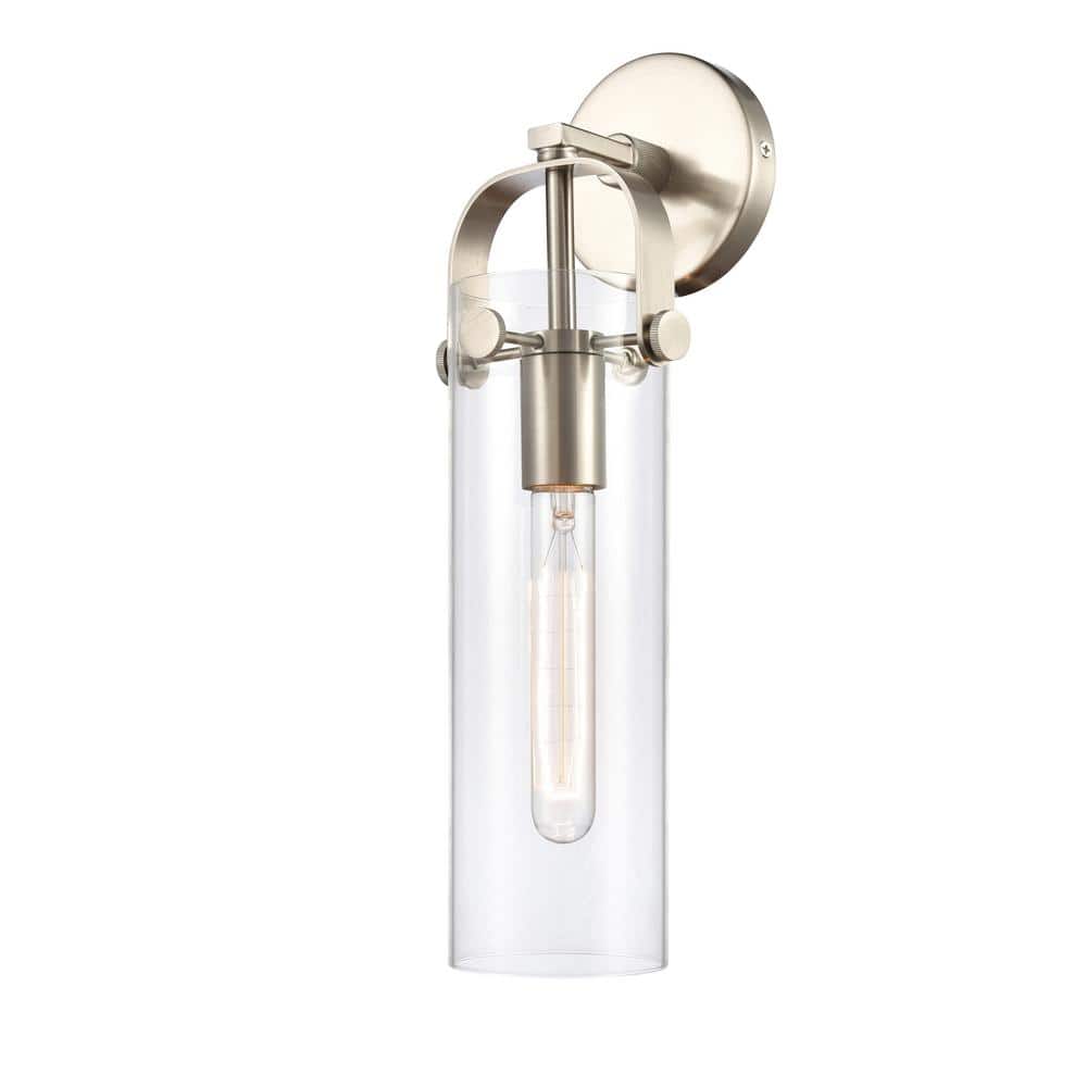 Innovations Pilaster 1-Light Satin Nickel Wall Sconce with Clear Glass ...