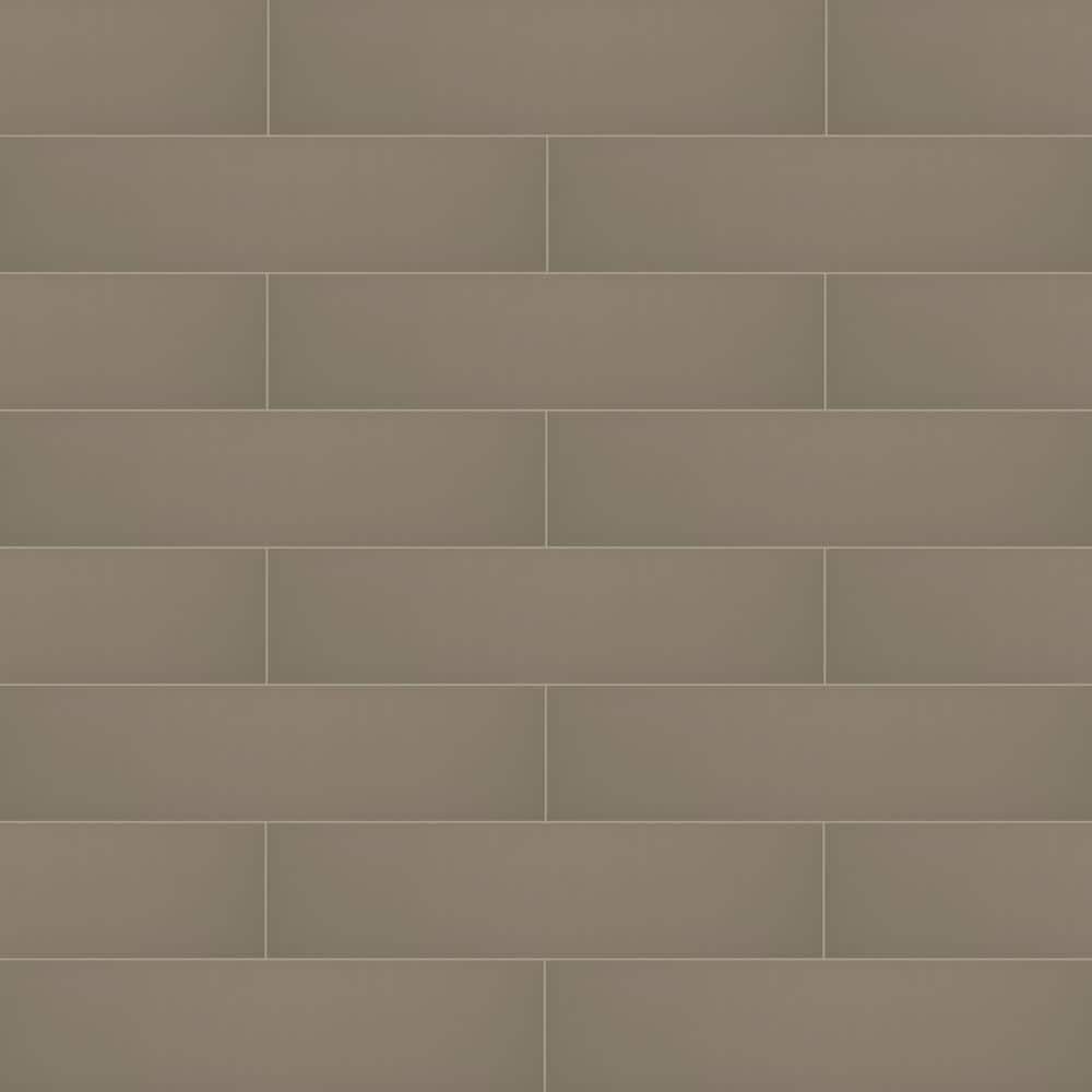 Streamline Camo Brown Glossy 4 in. x 16 in. Ceramic Wall Tile (10.39 Sq ...