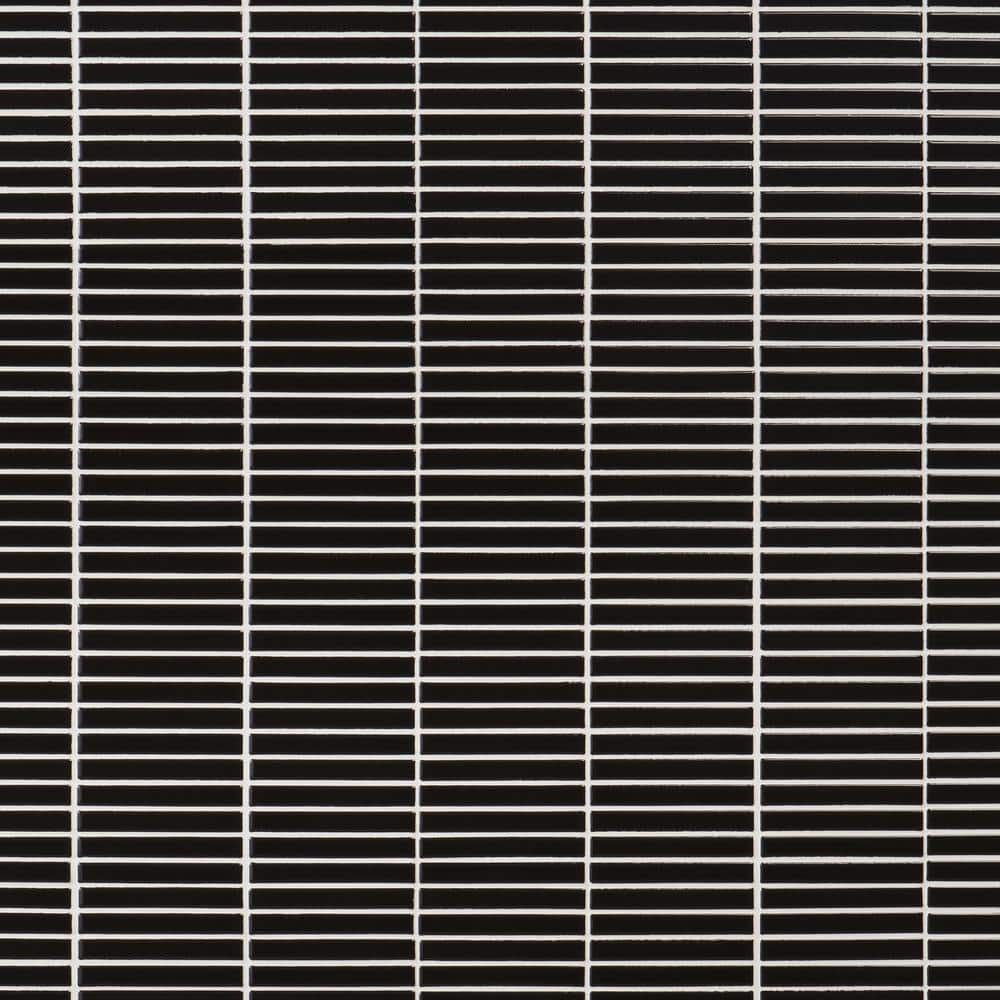 Ivy Hill Tile Motif Stacked Black 11.19 in. x 11.9 in. Glossy Porcelain ...