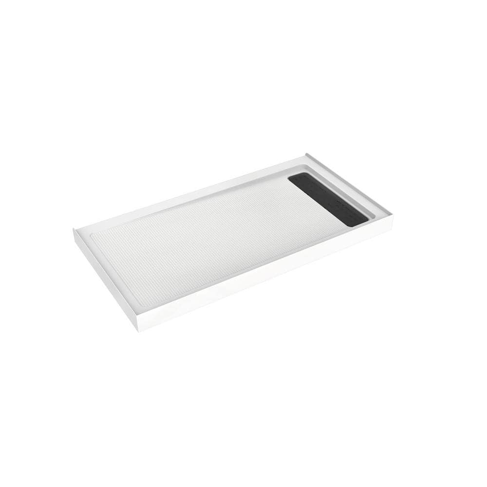 HOROW 60 in. L x 32 in. W Alcove Shower Pan Base with Right Drain ...