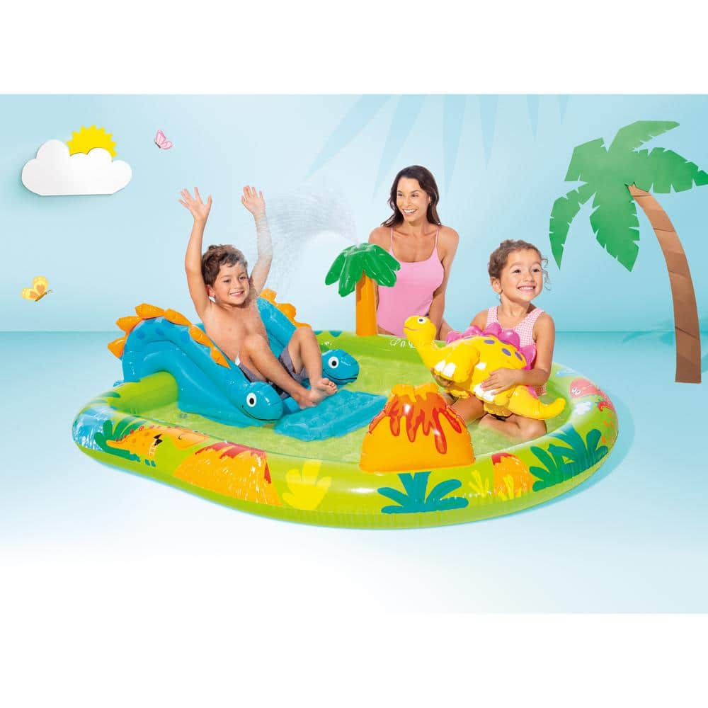 Buy Little Dino Dinosaur Plastic Themed Inflatable Backyard Pool Play ...