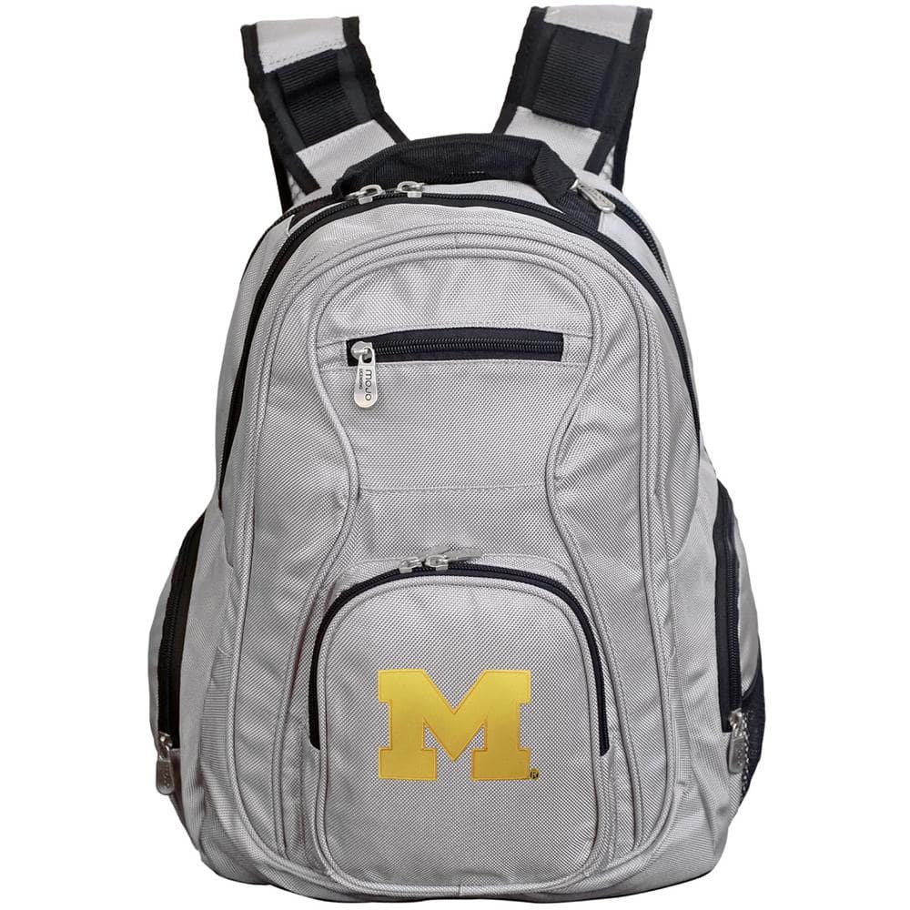 Denco NCAA Michigan Wolverines 19 in. Gray Laptop Backpack CLMCL704 ...