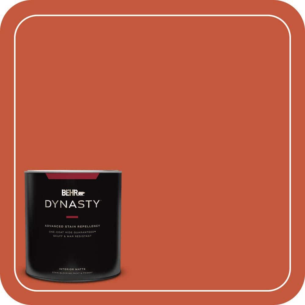 BEHR DYNASTY 1 qt. #BIC-31 Fire Coral Matte Interior Stain-Blocking ...