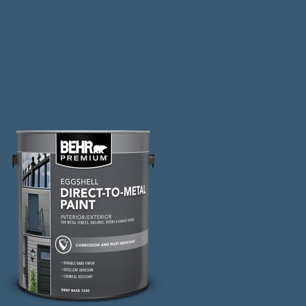 BEHR PREMIUM 1 gal. #M500-6 Express Blue Eggshell Direct to Metal ...